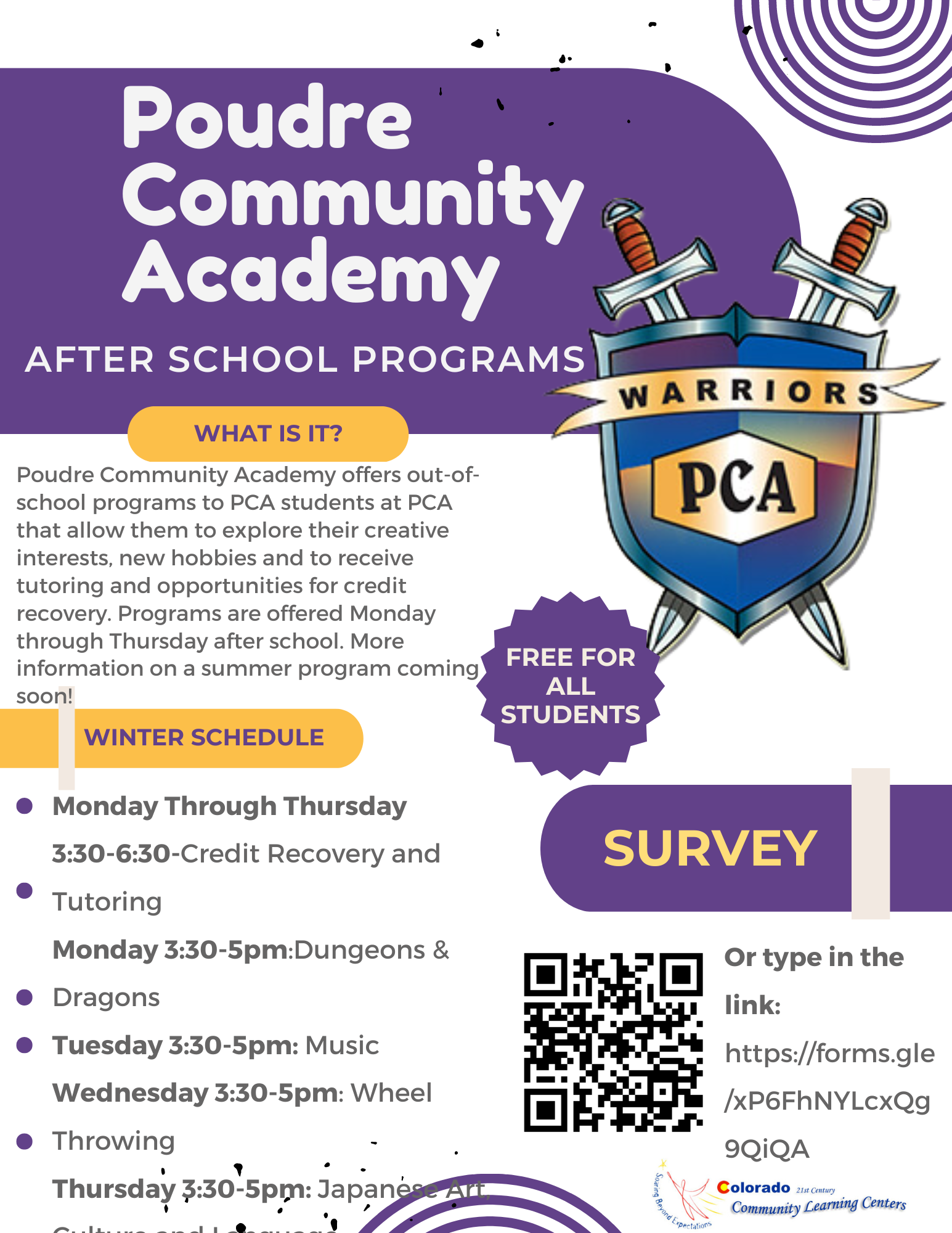 After School Programs | Poudre Community Academy